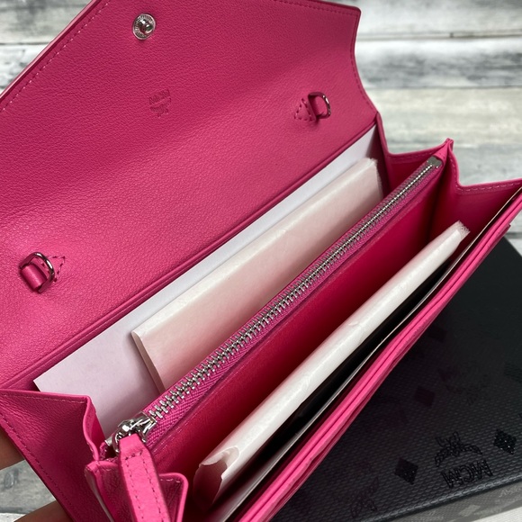 MCM | Bags | Mcm Large Wallet Crossbody Two Fold Pink Purse | Poshmark